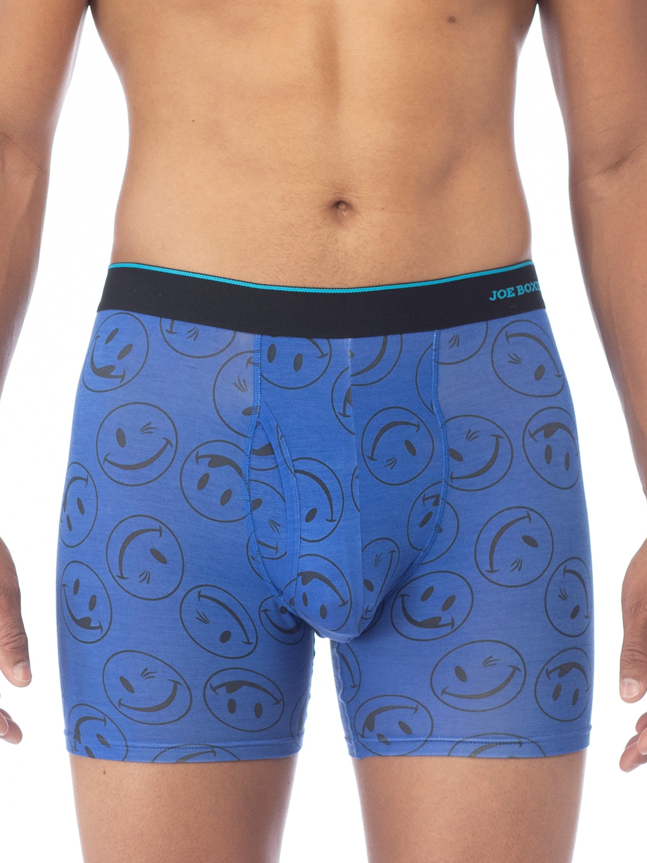 'Blár smiley' teygjanlegur boxer – Joe Boxer